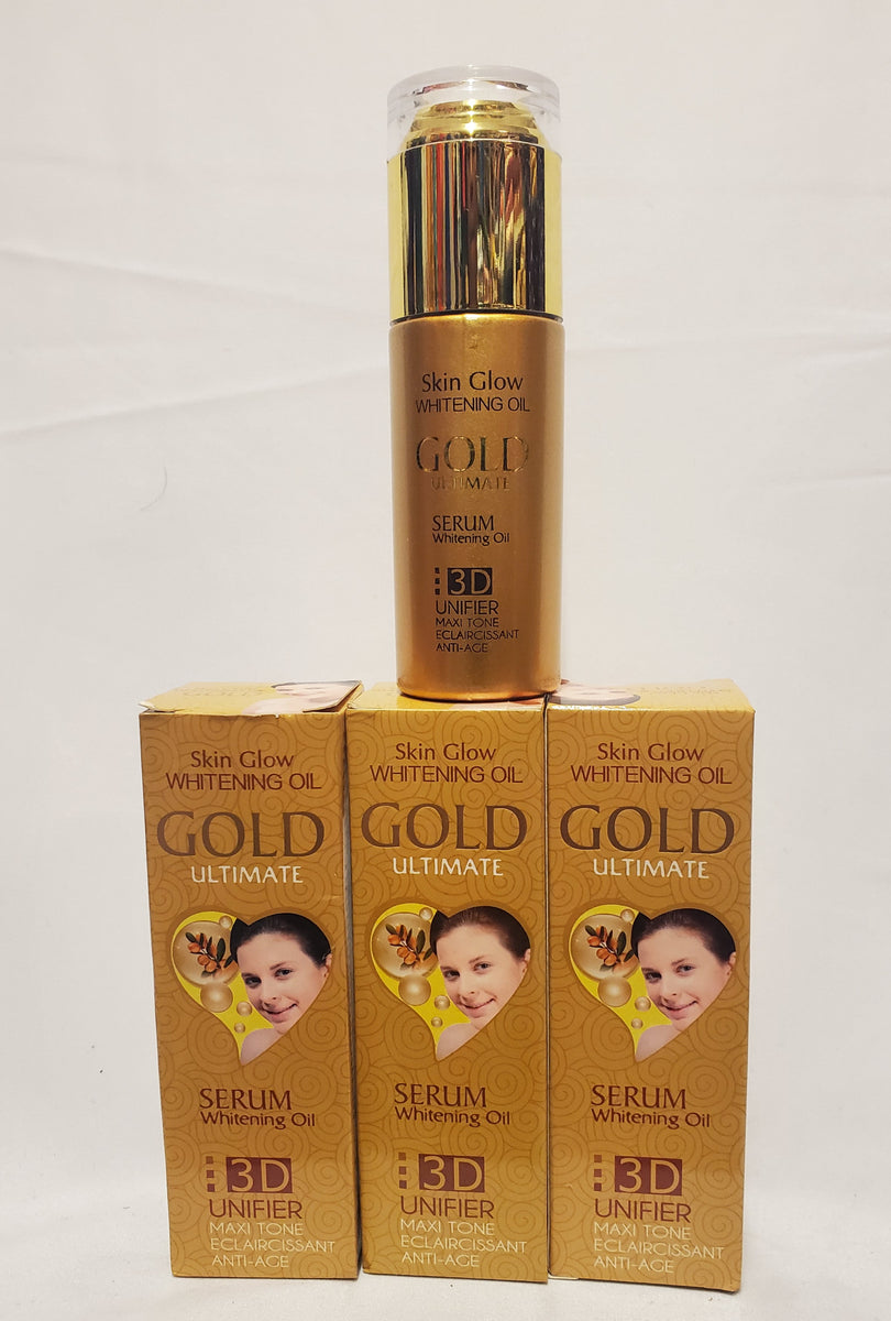 SKIN GLOW WHITENING OIL GOLD ULTIMA SERUM 3D UNIFIER – Ladybee